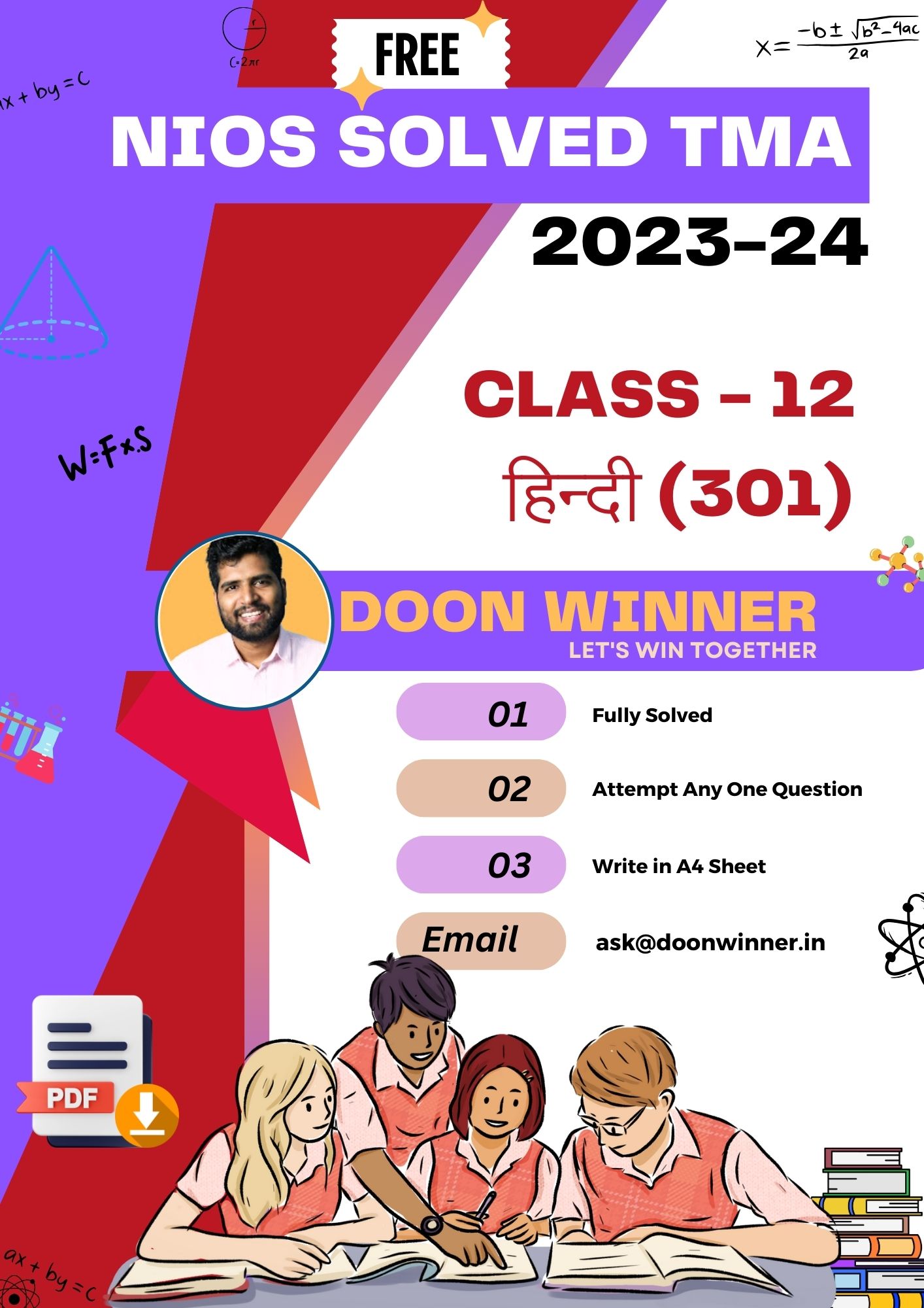 NIOS Class 12th Hindi (301): NIOS TMA Solution – Doon Winner